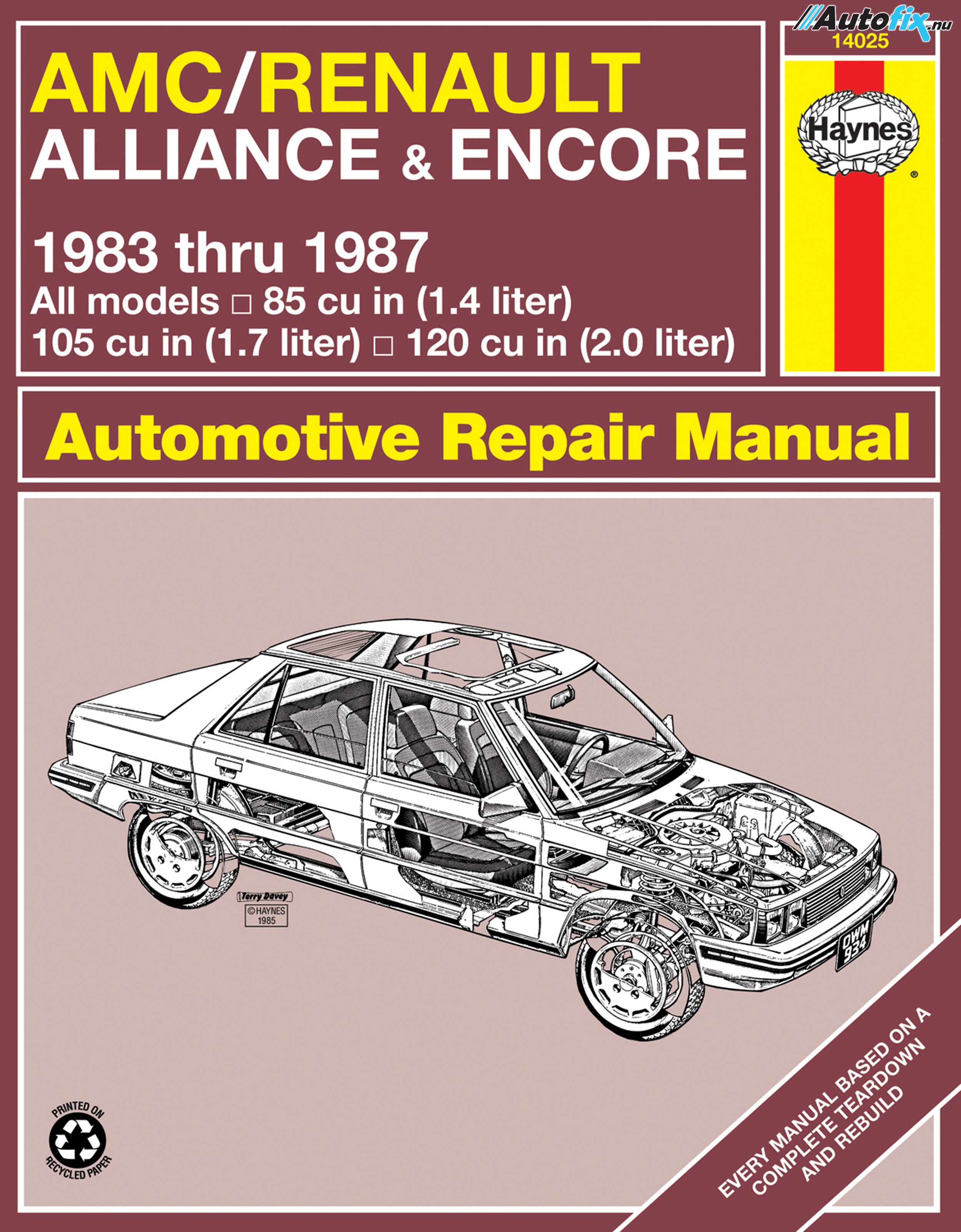 Reparationsbog Haynes - AMC/Renault Alliance & Encore (1983-1987 ...