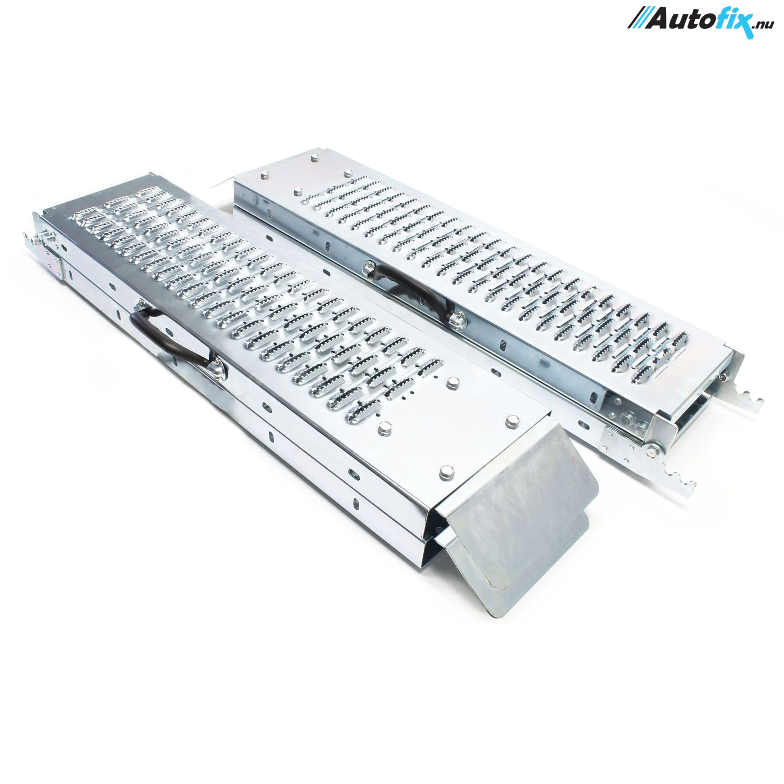 Opkørselsramper I Galvaniseret stål 2 Stk - 160x22,5x4,5 cm - Maks. Belastning Pr. rampe 200 kg ...