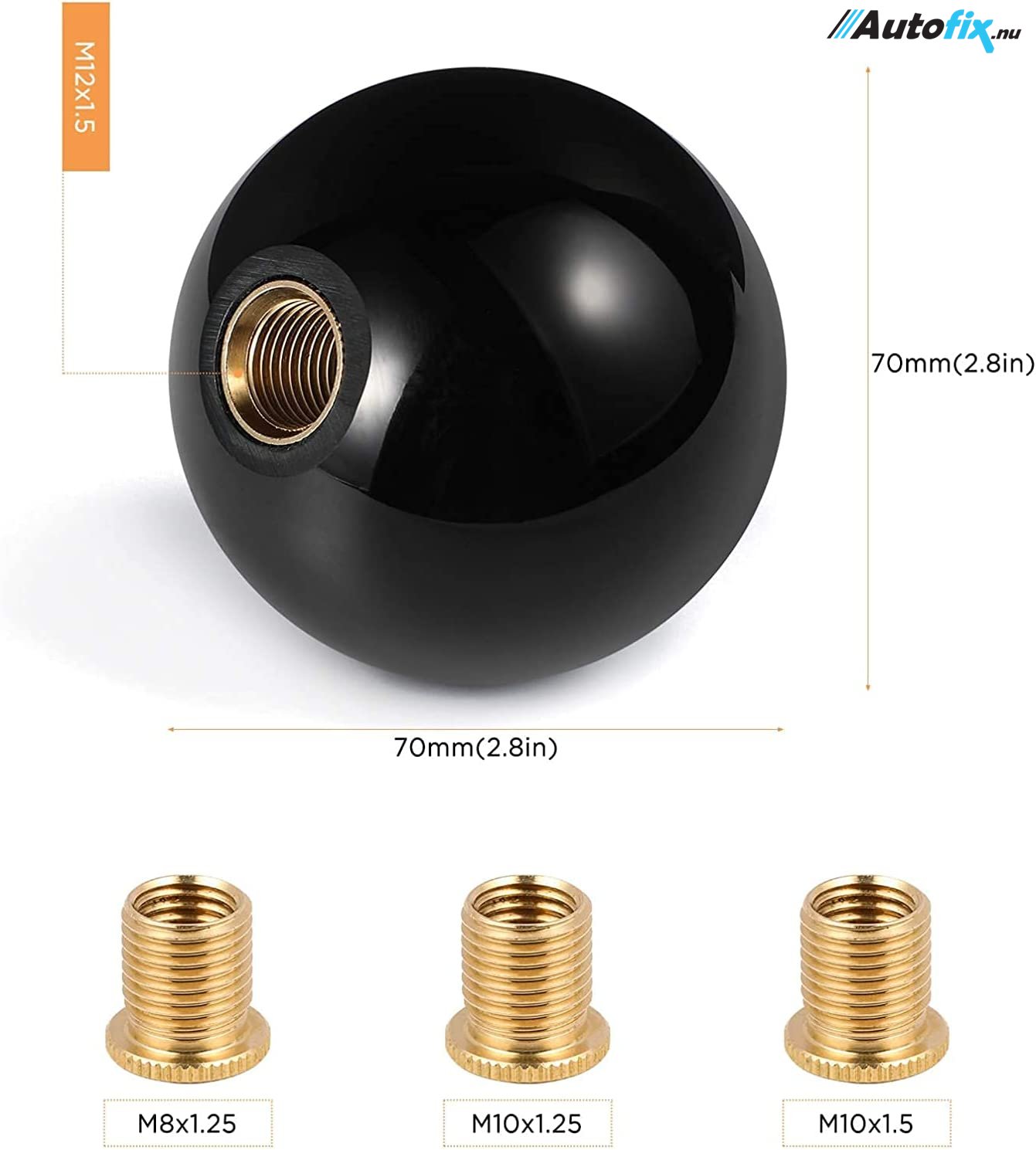 Gearknop 8 Ball - Universal Sort Med Gevind - 3x Gevind Adapter ...