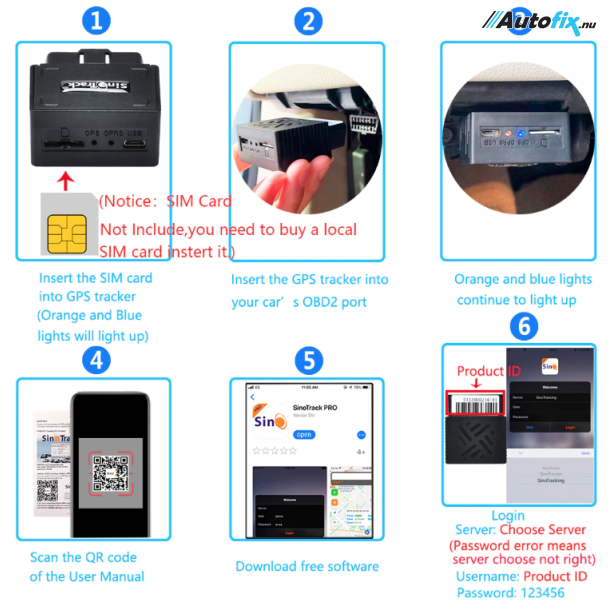 OBD GPS Tracker - SinoTrack ST-902 - Til iPhone & Android - GPS tracker - Autofix.nu ApS