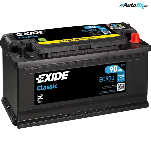 Startbatteri - Exide Classic EC900 - 12V (90ah / 720cca) - Exide ...